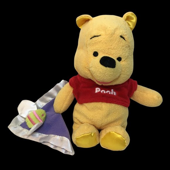 Toys | Disney Pooh Bear Plush Stuffed Purple Bubble Bee Blanket Baby ...
